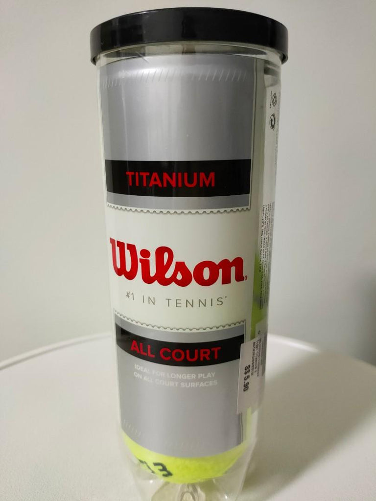 BOTE CON TRES PELOTAS DE TENNIS MARCA WILSON TITANIUM ALL COURT – Todo ...